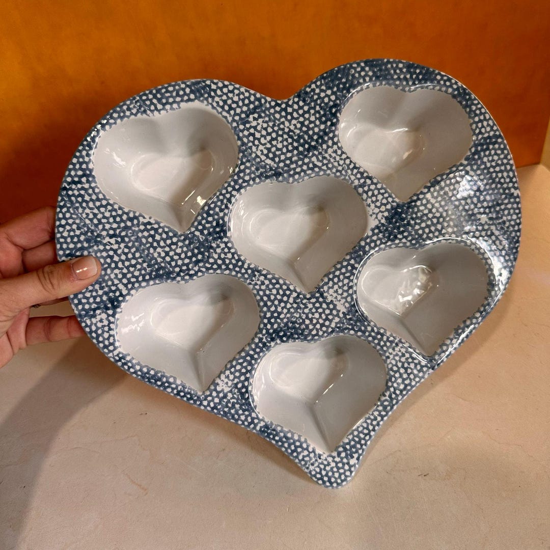 Vintage Ceramic Heart Shaped Loaf Pan - Etsy