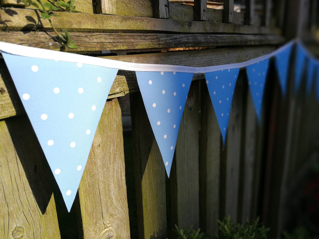 Bunting Blue Polka Dot Party Vintage - Etsy