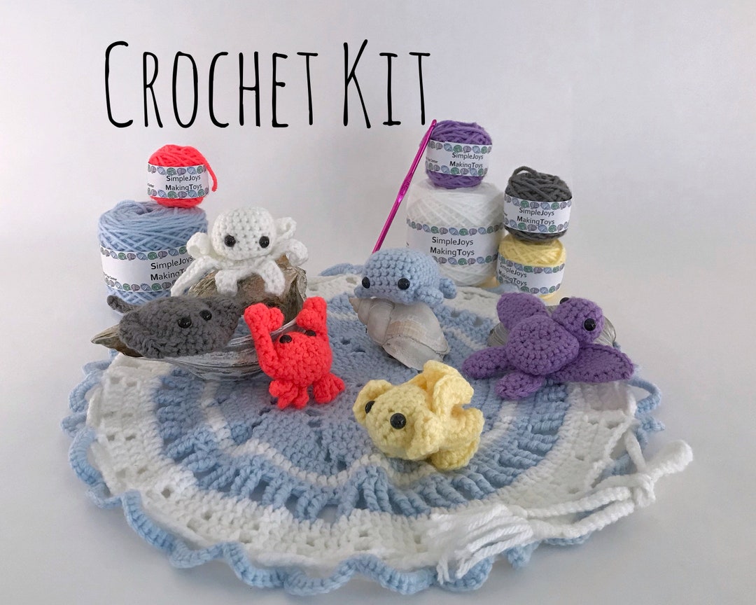 Ocean Sea Animals With Playmat/drawstring Bag DIY Crochet Kit - Etsy