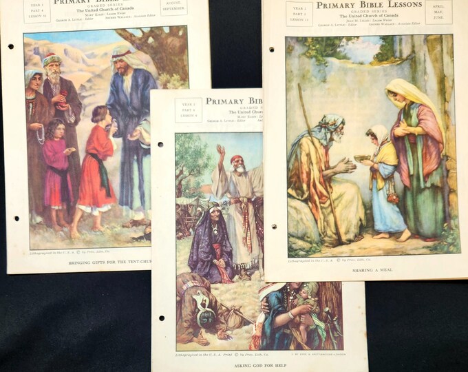 Vintage 1920s -1930s Sunday School Leaflets - Collection of 5 Old & New ...