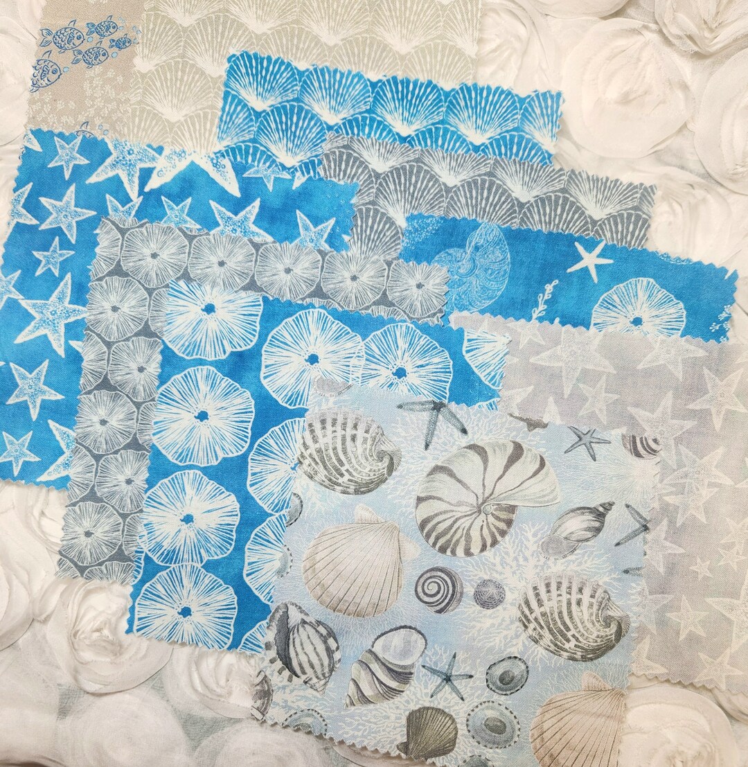 Seashore & Shells Themed: Ten Coordinating Fabrics for Embellishing ...