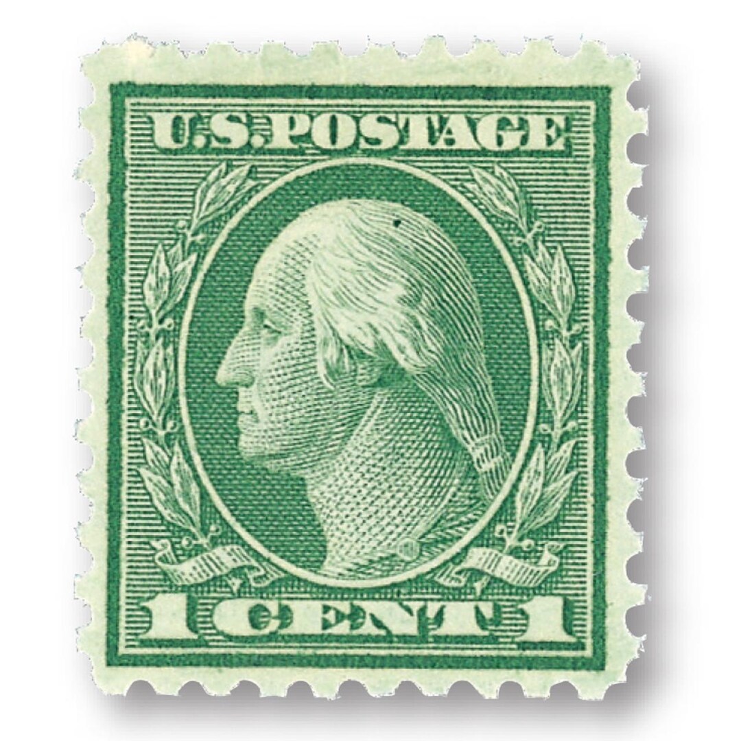 100 Vintage Postage Stamps - Pack of 100 GREEN 1 Cent George Washington ...