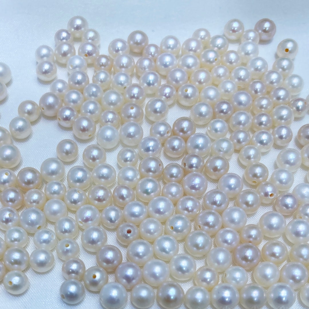 NEW 5-6mm AAA Natural White Pearls, High Luster Natural Freshwater ...