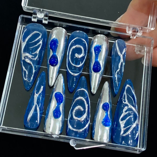 Custom Fake Nails - Etsy