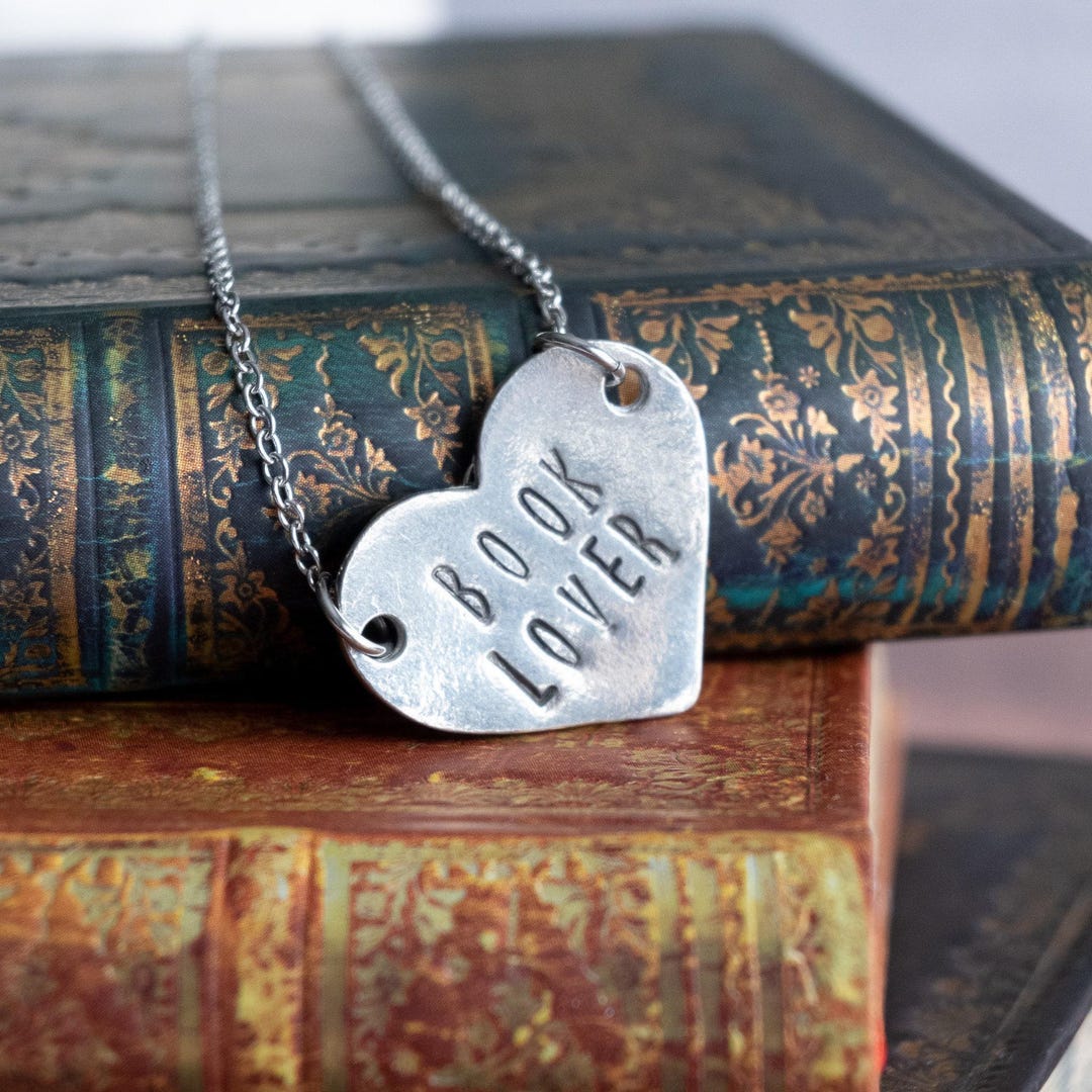 Book Lover Necklace, Book Lover Jewelry, Book Gift for Book Lovers ...