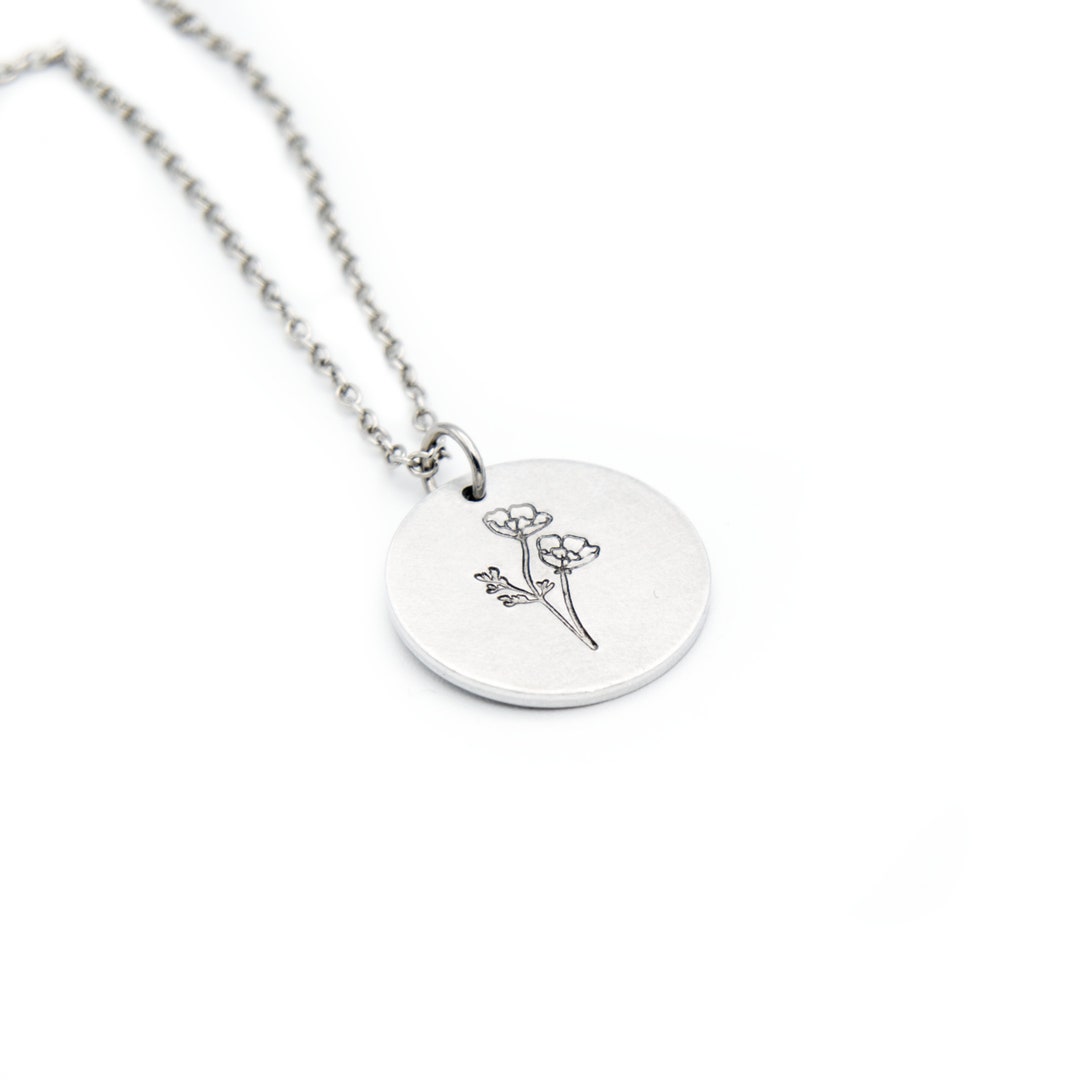 Custom Birth Flower Necklace, Personalized Birth Flower, Bookish Gifts ...