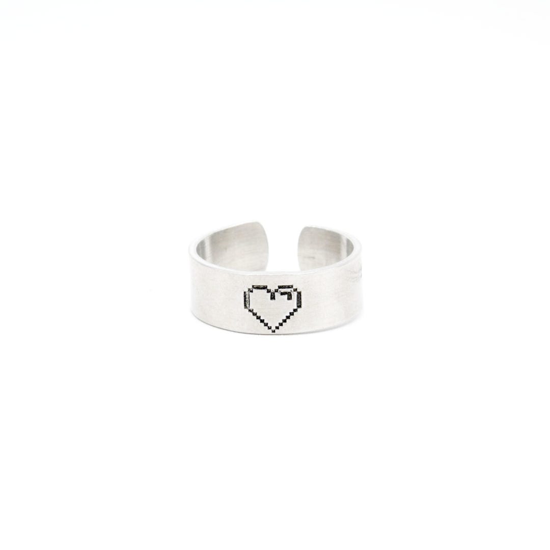 Pixel Heart Ring, 8 Bit Heart Ring, Video Game Jewelry, Video Game Ring ...