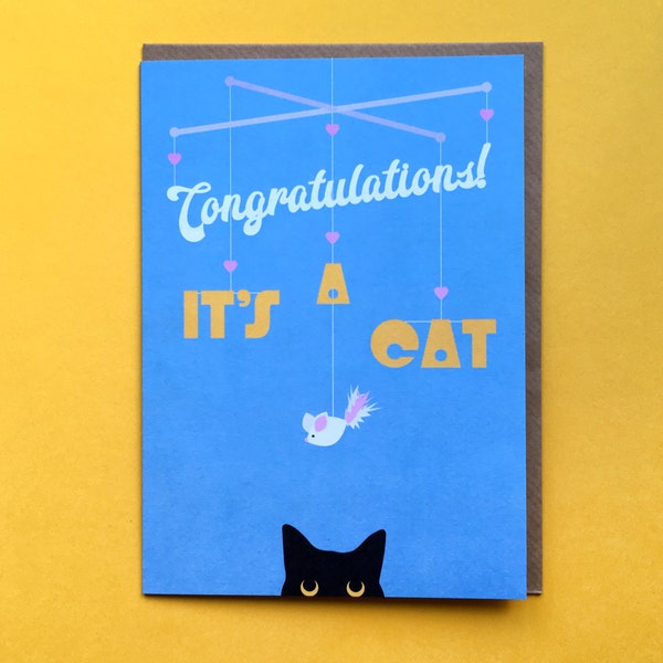 New Cat Congratulations Card - Etsy