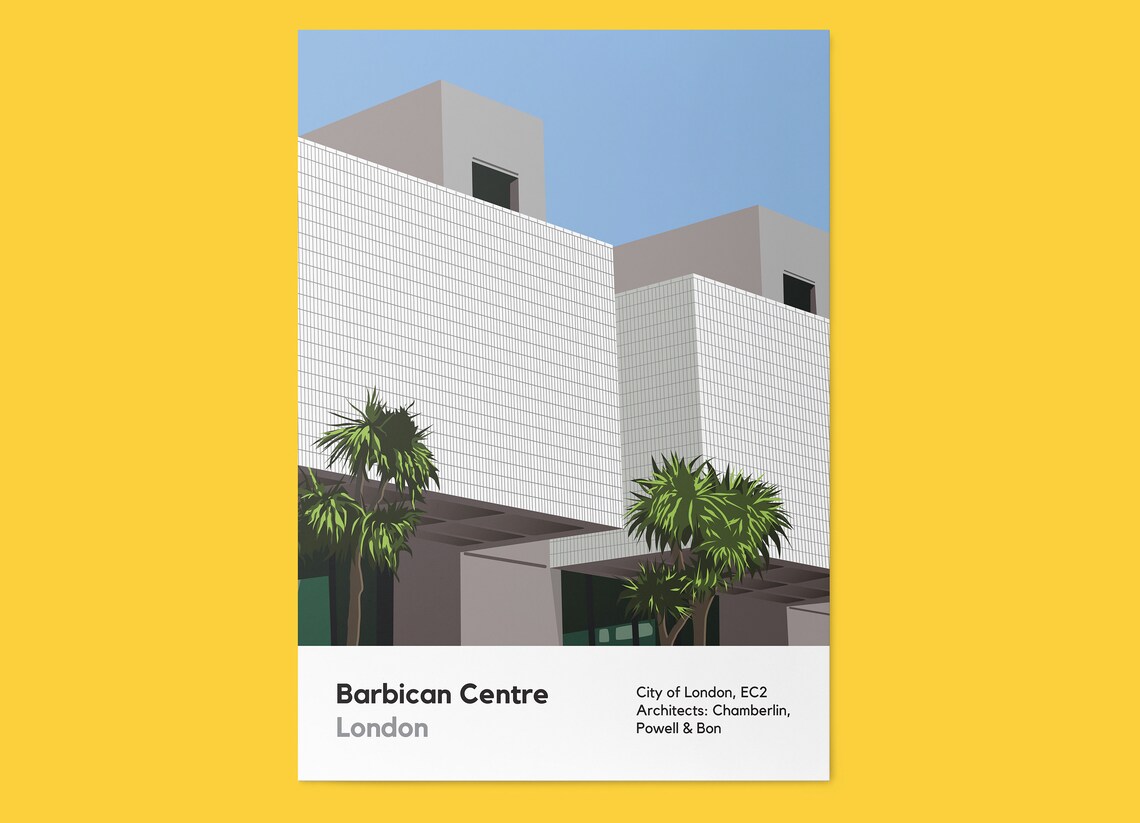 Barbican Centre A4 Poster Print / Modernist/brutalist London - Etsy