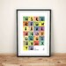 Cat Alphabet Poster / A4 Print / Cute Retro Educational ABC Wall Chart ...