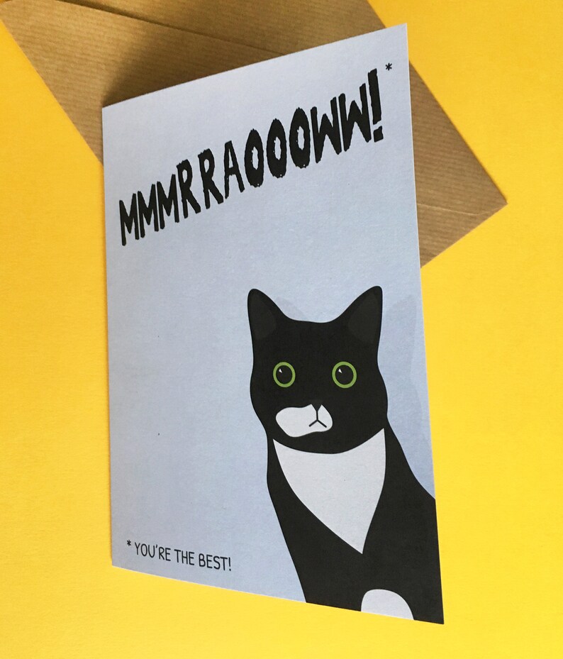 Youre the Best / Cute Shouty Cat / Greetings Card - Etsy Sweden