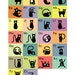 Cat Alphabet Poster / A4 Print / Cute Retro Educational ABC Wall Chart ...