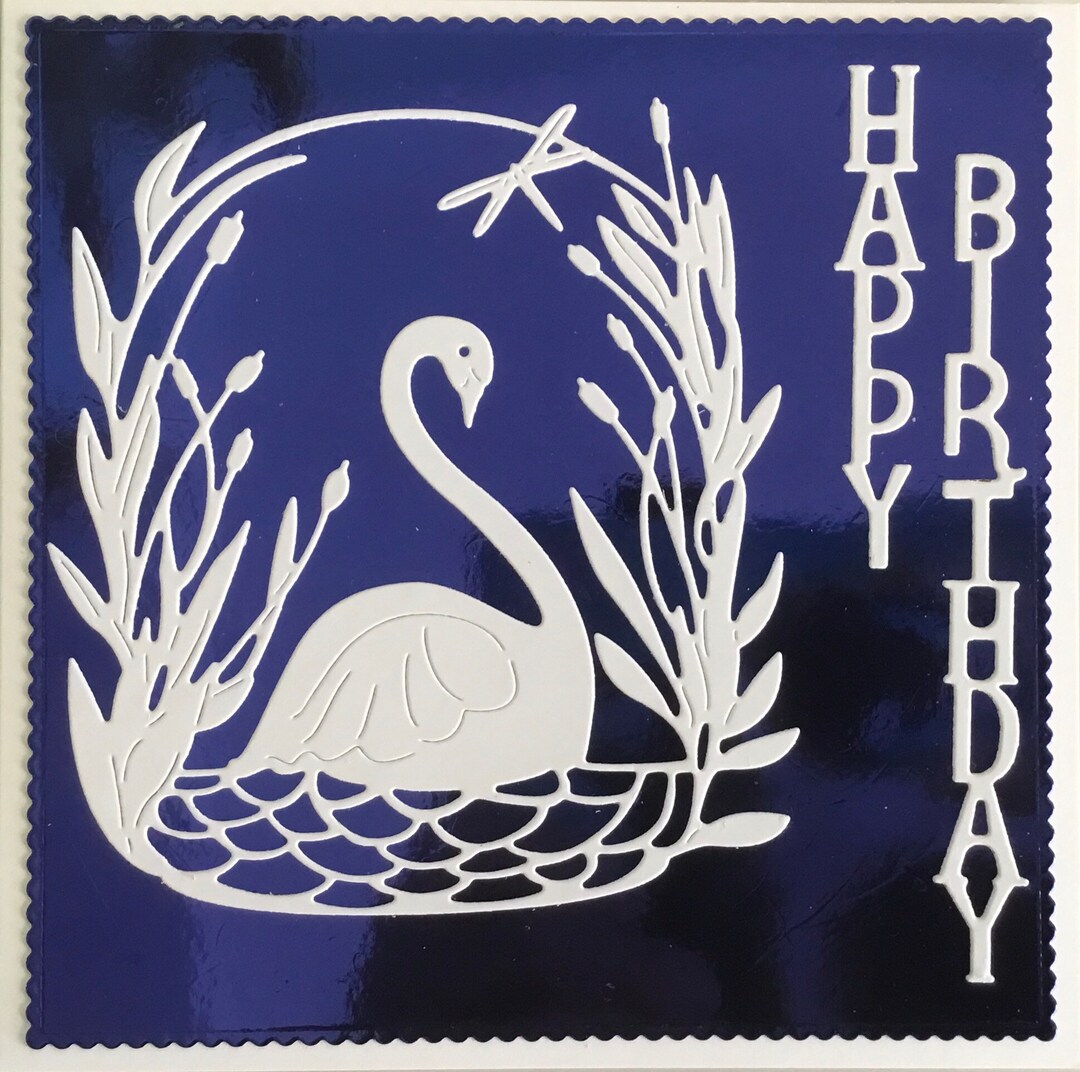 Birthday Card With Swan - Etsy