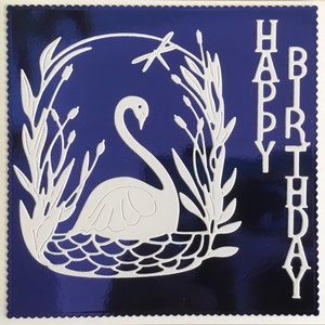 Birthday Card With Swan - Etsy