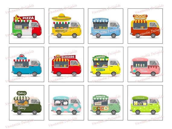 PRINTABLE Food Trucks Delicious Outdoors Fun Summer - Etsy