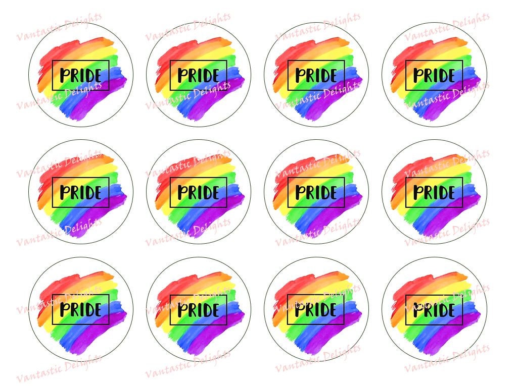PRINTABLE Pride, Rainbow, Cupcake Toppers, 2 Inches, Pdf DIGITAL ...