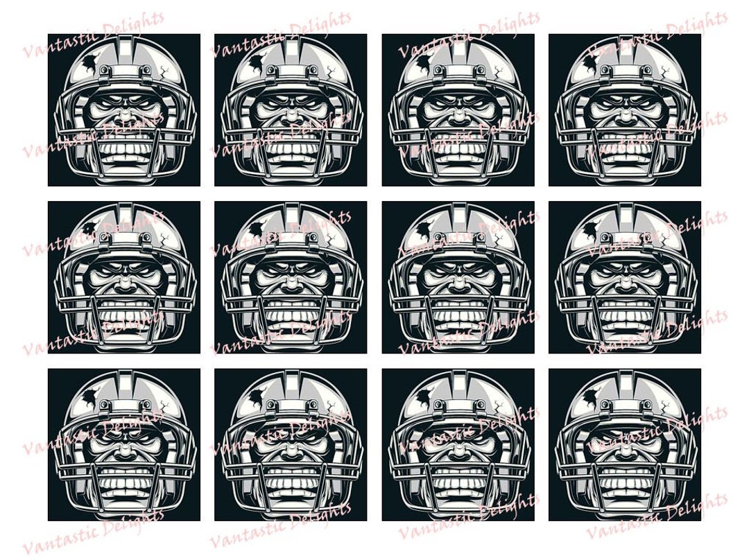 PRINTABLE Football, Game Face, Helmet, Cupcake Toppers, 2 X 2, Pdf ...