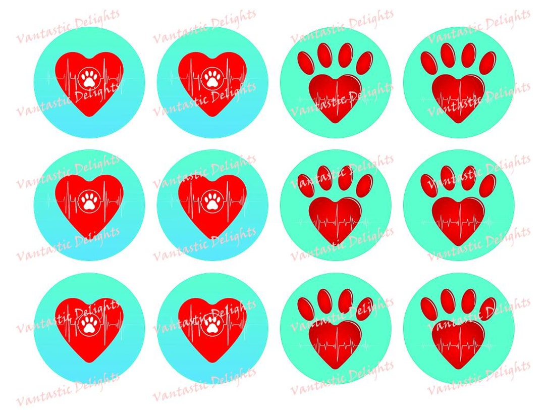 PRINTABLE Heartbeat Heart Paw Animal Lover Dog Vet - Etsy