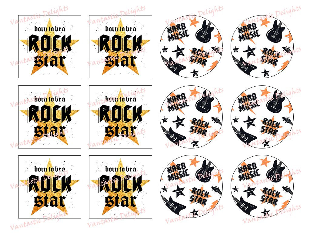PRINTABLE Born to Be A Rock Star, Gold Star, Guitar, Rock Band, Music ...