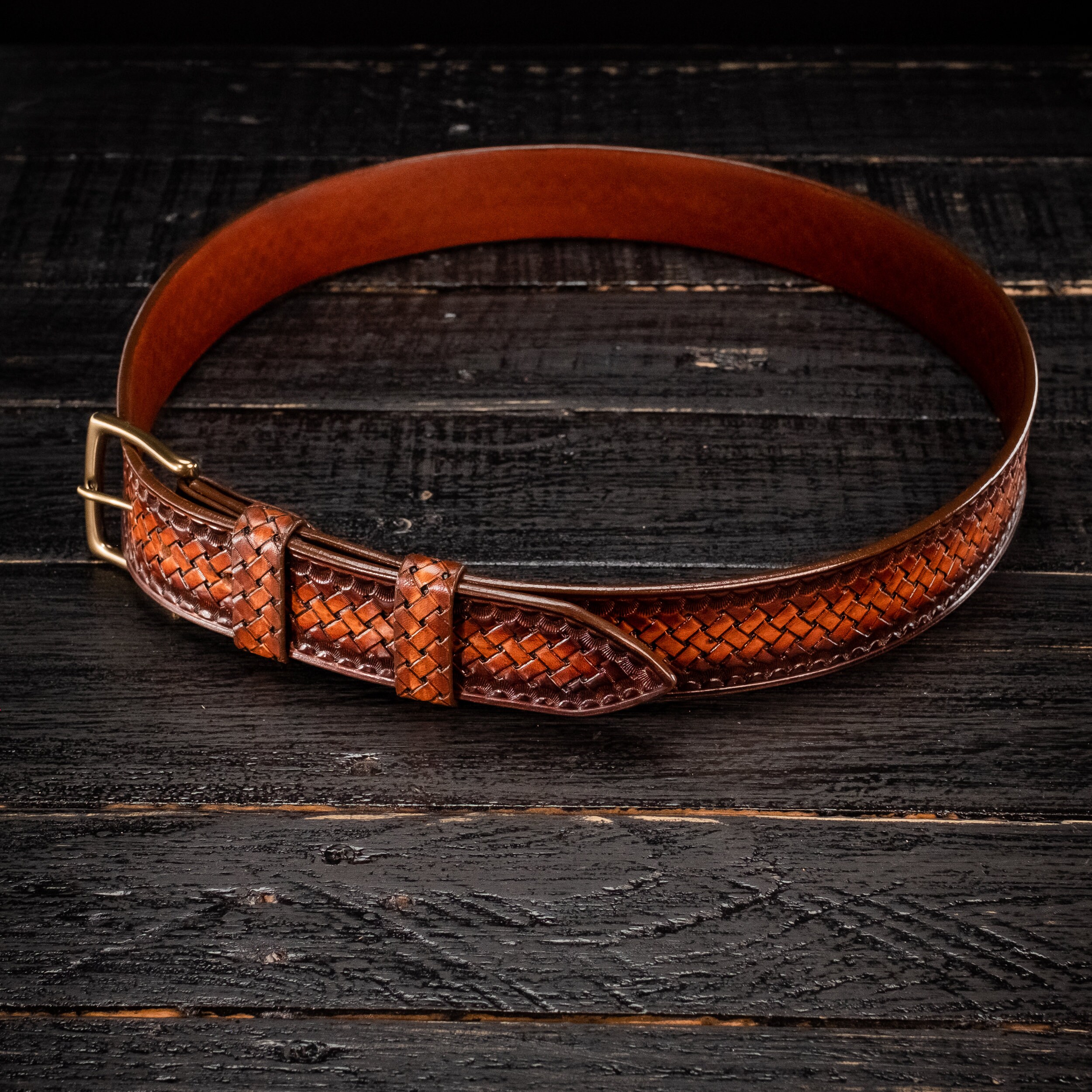Hand Tooled Leather Belt Brown Leather Belt Men Embossed Leather Belt ...