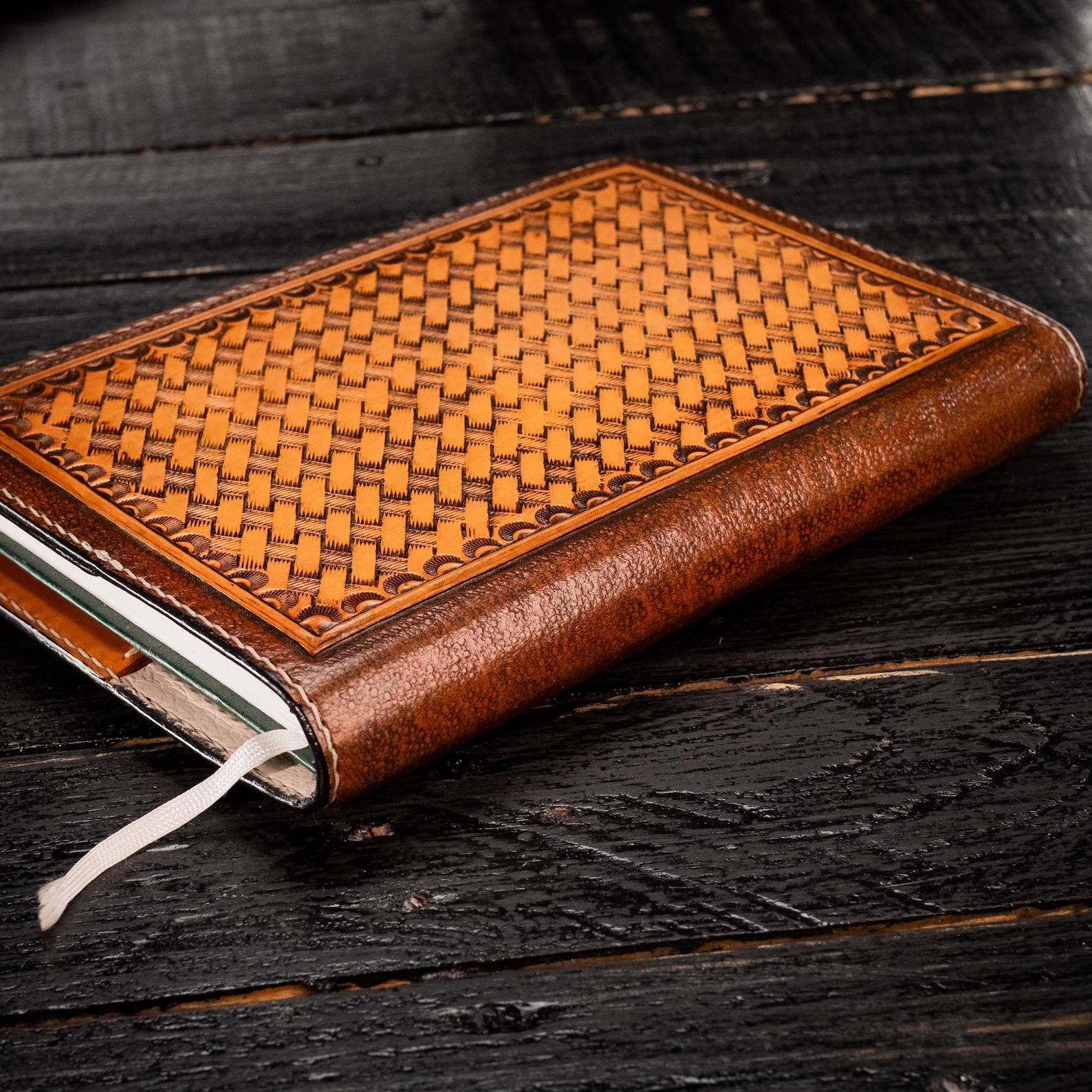 Hand Tooled Leather Notebook Cover for Book 5 3/4"x8 1/4"/ Italian ...