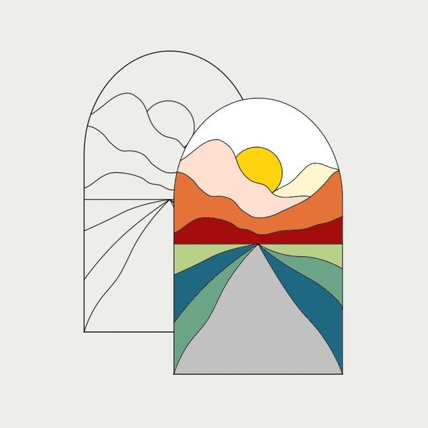 Stained Glass Landscape - Etsy