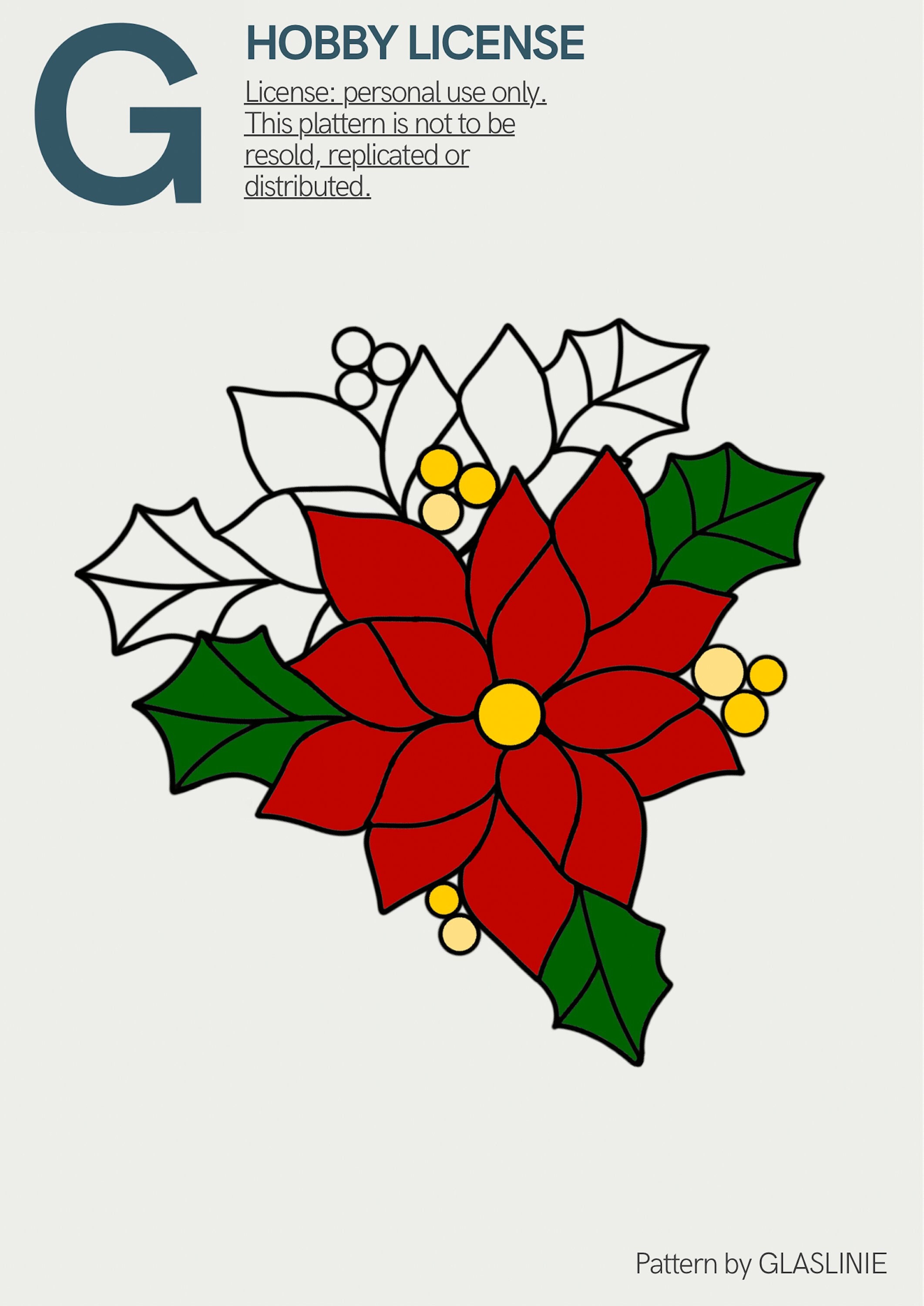 Poinsettia Pattern Stained Glass