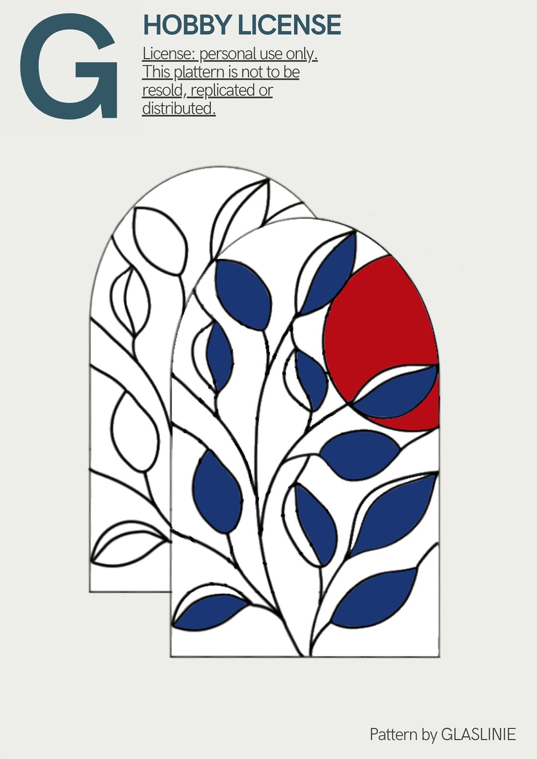 Modèle de vitrail pour débutant, motif floral, vitrail moderne, art du ...
