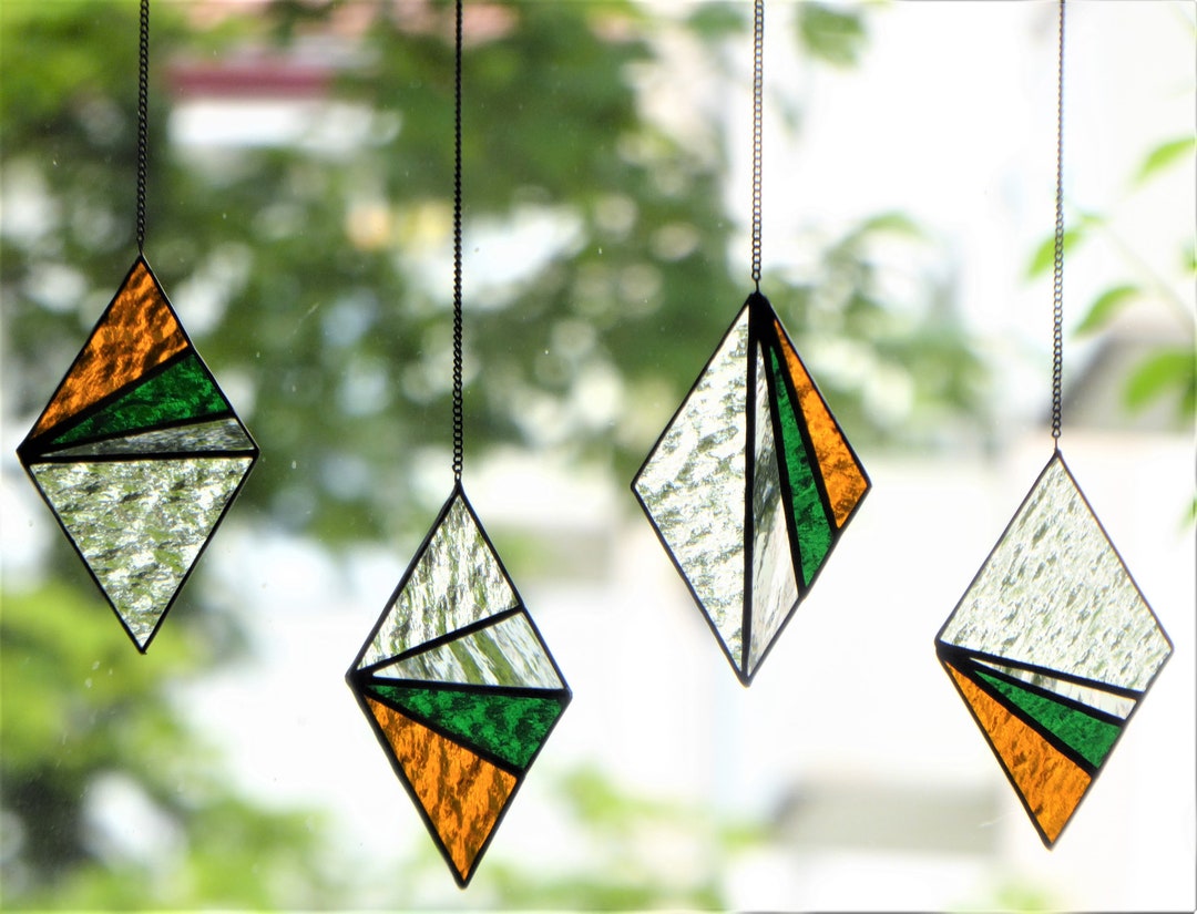 Stained Glass Mobile Boho Stained Glass Suncatcher Mobile - Etsy