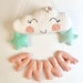 Happy Cloud With Baby Name, Crochet Big Cloud With Baby Name and Stars ...
