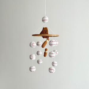 Baseball Baby Mobile, Baseball Bat Baby Nursery, Crochet Baseball ...