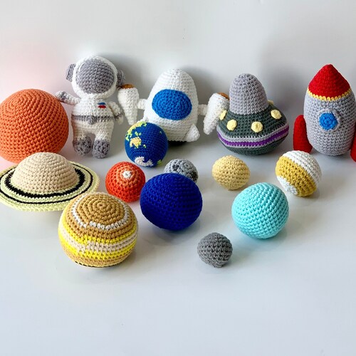 Combo Handmade Solar System Crochet Planets Plush Toy Kid - Etsy