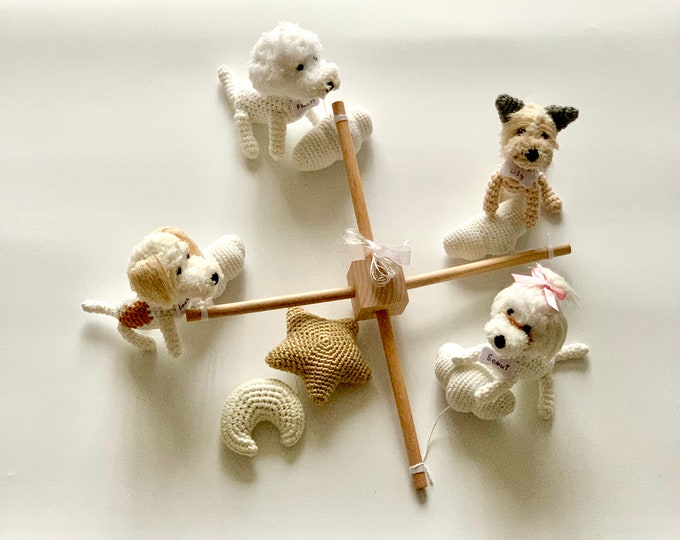 Custom Dog Baby Mobile, Custom Cat Baby Nursery, Crochet Dog Pet ...