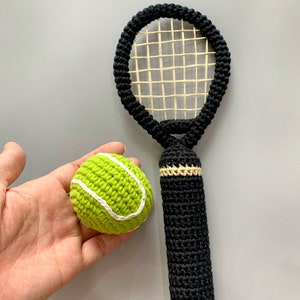 Set of Baby Toy With Crochet Tennis Ball and Racket, Tennis Ball Toy ...