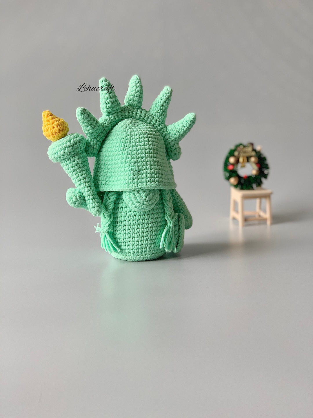 Crochet Statue of Liberty Gnome, Custom Gnome, Crochet Gnome, Handmade ...