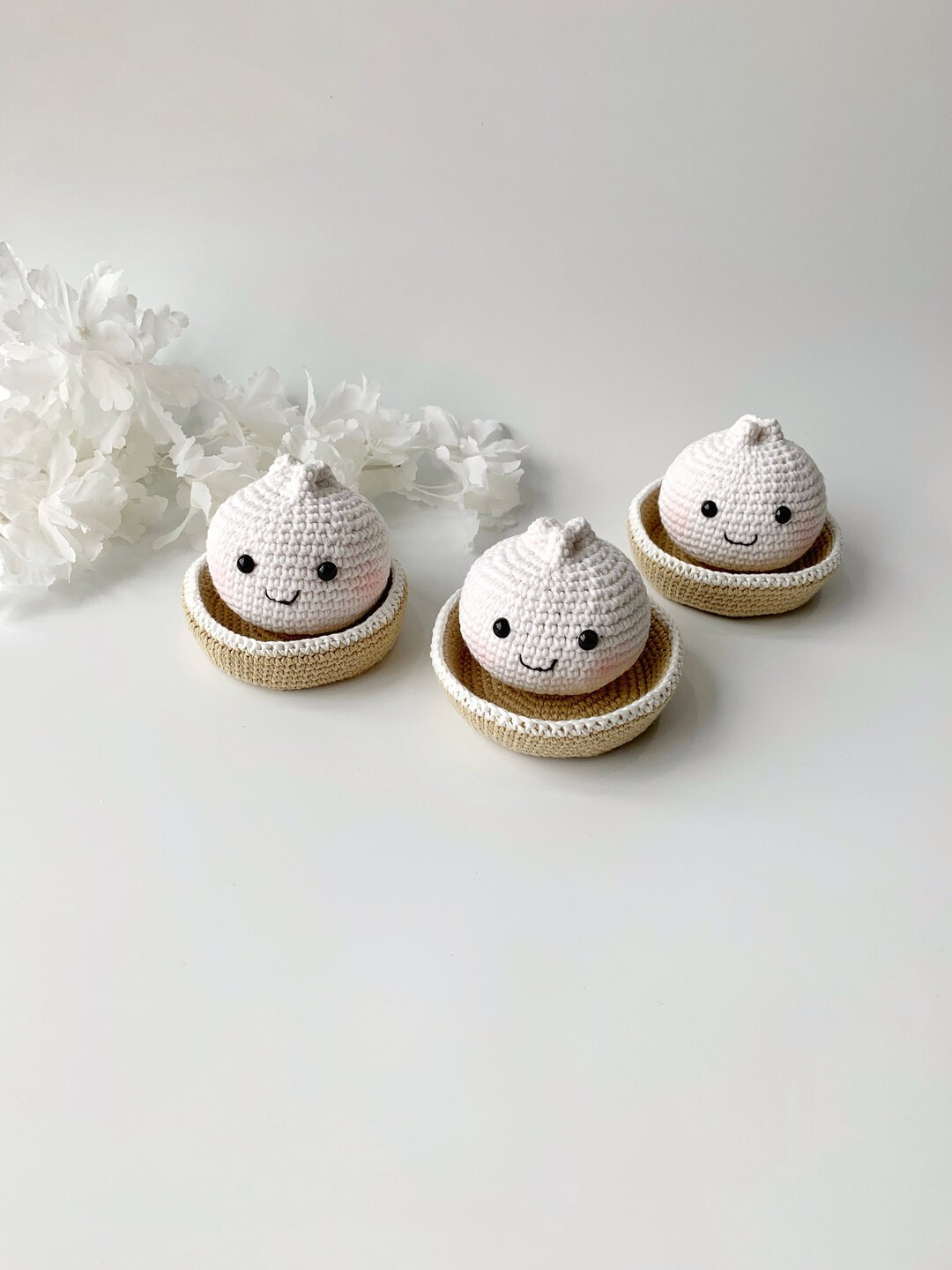 Crochet Xiao Long Bao Dimsum, Handmade Long Bao Dumpling, Crochet Foody ...