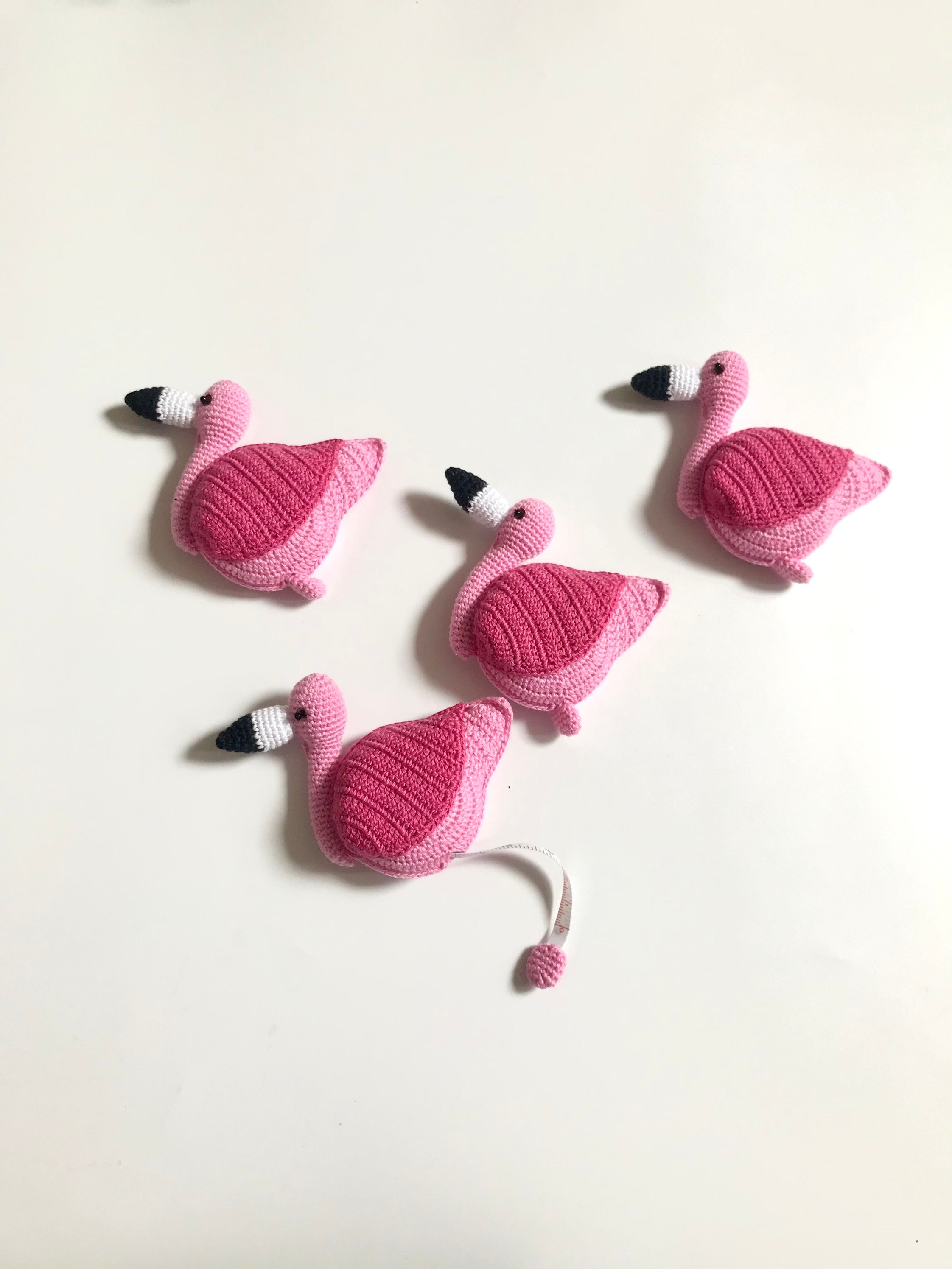 Crochet Flamingos Tape measure 100% pure handmade Christmas | Etsy