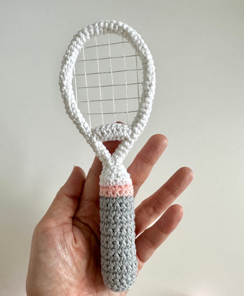 Set of Baby Toy With Crochet Tennis Ball and Racket, Tennis Ball Toy ...