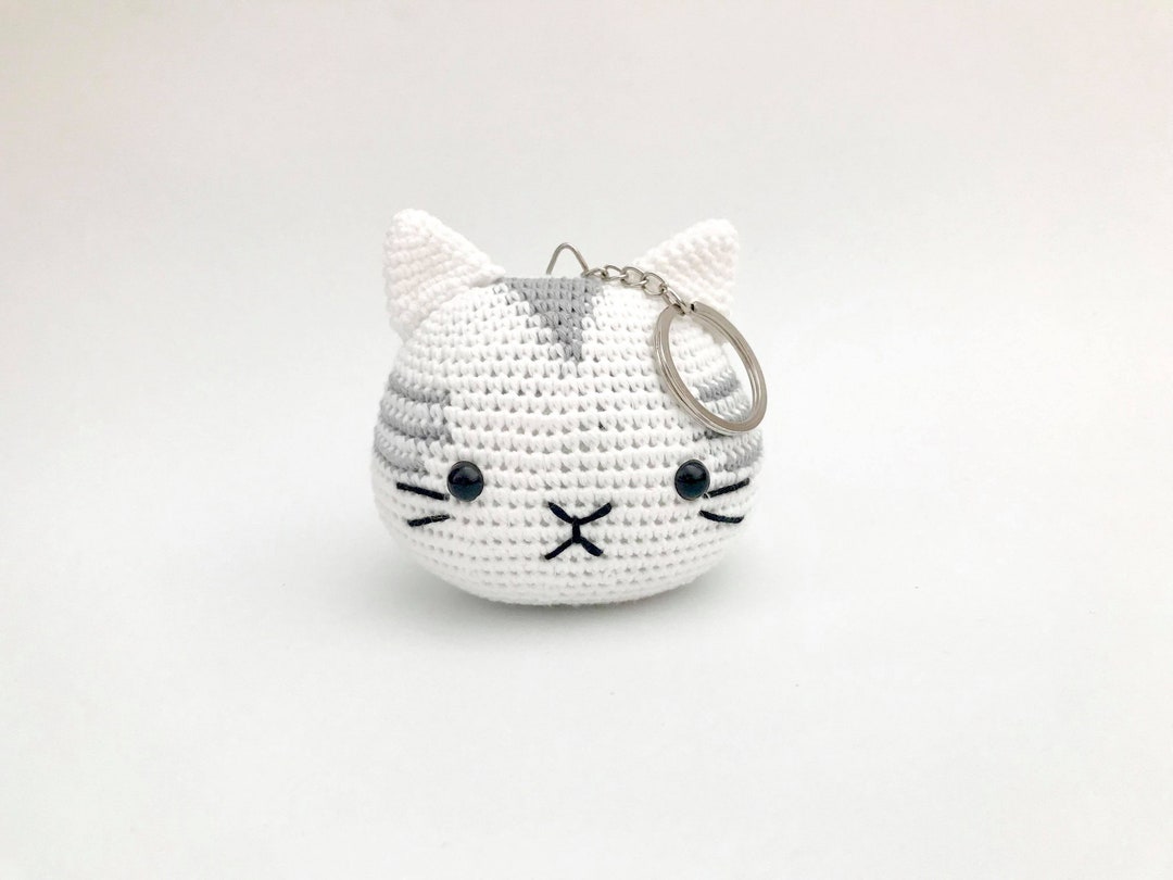 Big Head Kitten Keyring, Kitten Keyring. Crochet Kitten, Crochet Cat ...