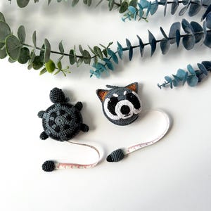 Crochet Turtle and Raccoon Tape Measure, Animal Tape Measure, Handmade ...