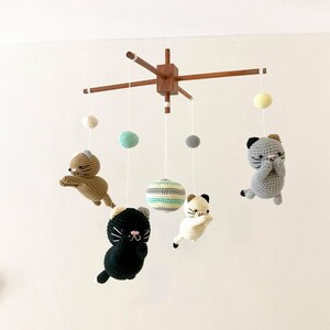 UNISEX Kitten Baby Mobile, Kitten Mobile Nursery, Baby Mobile Meow Meow ...