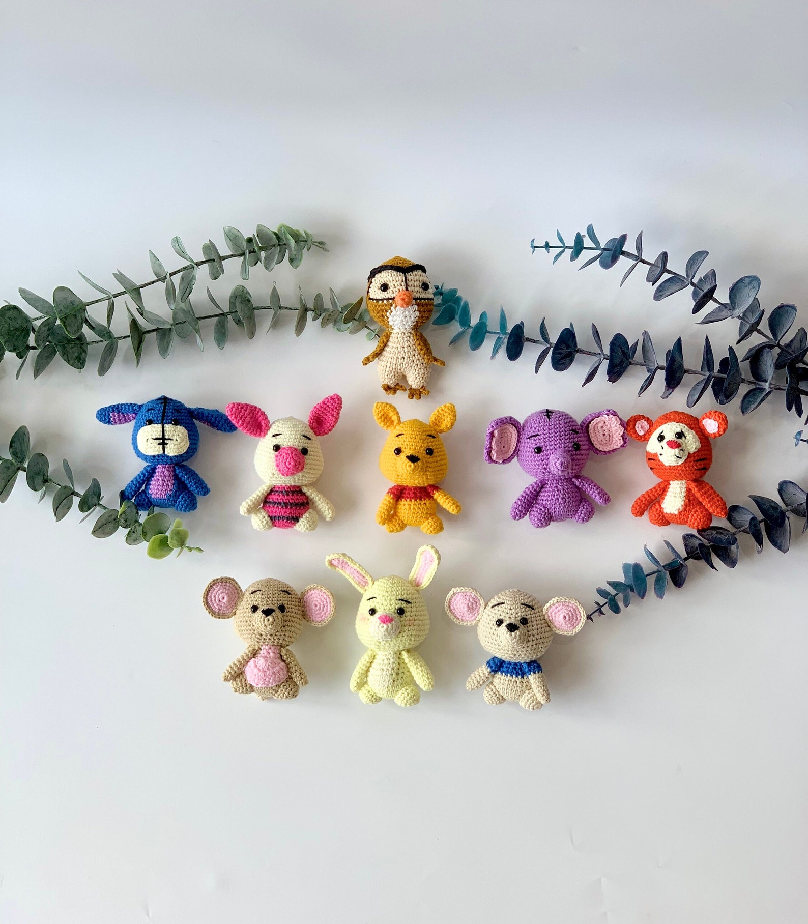 Set of Crochet Mini Winnie the Pooh and Friends Handmade | Etsy