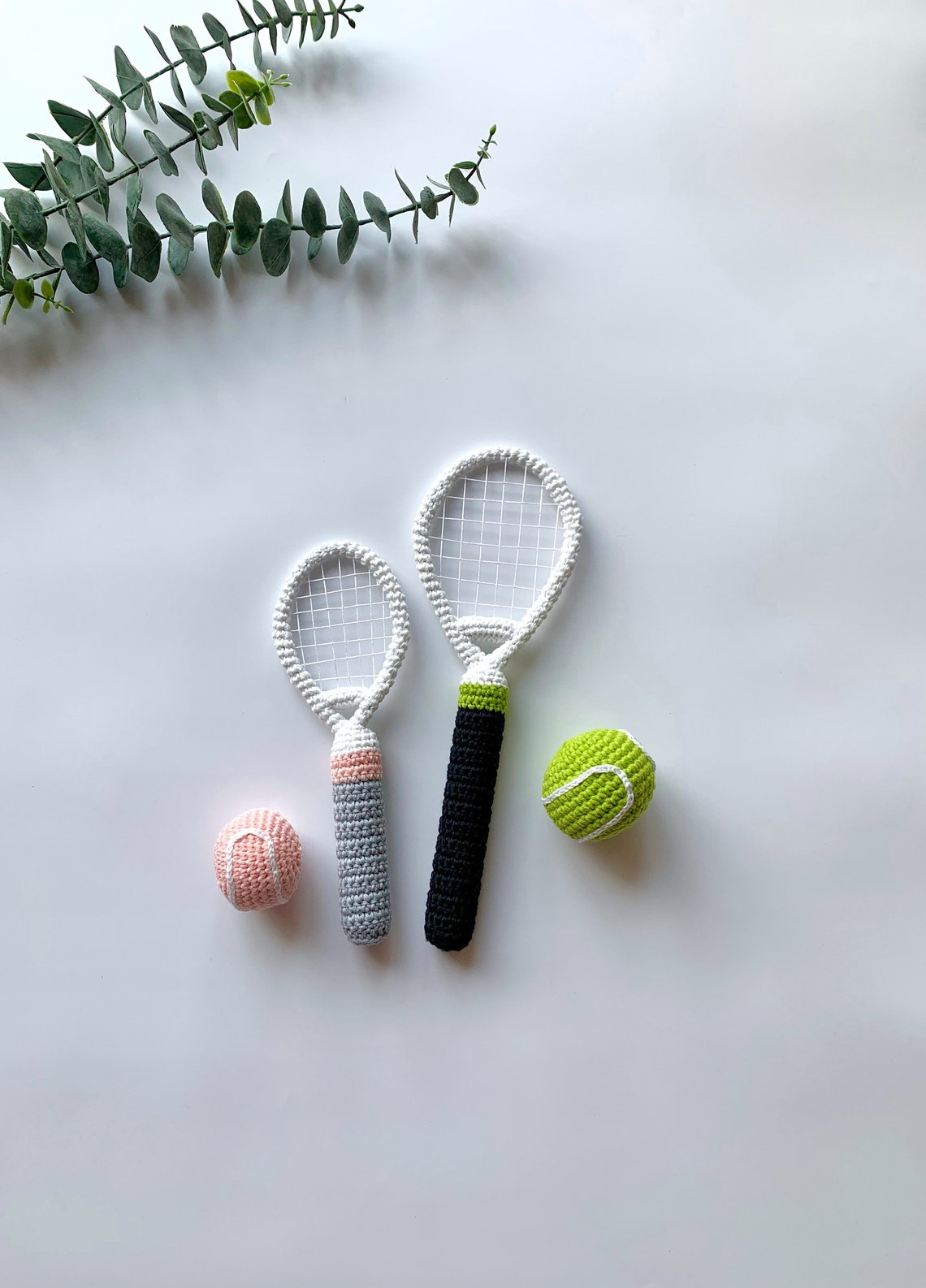 Set of Baby Toy With Crochet Tennis Ball and Racket Tennis | Etsy