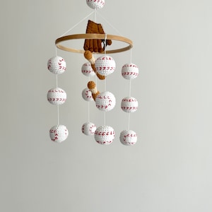 Baseball Baby Mobile, Baseball Bat Baby Nursery, Crochet Baseball ...