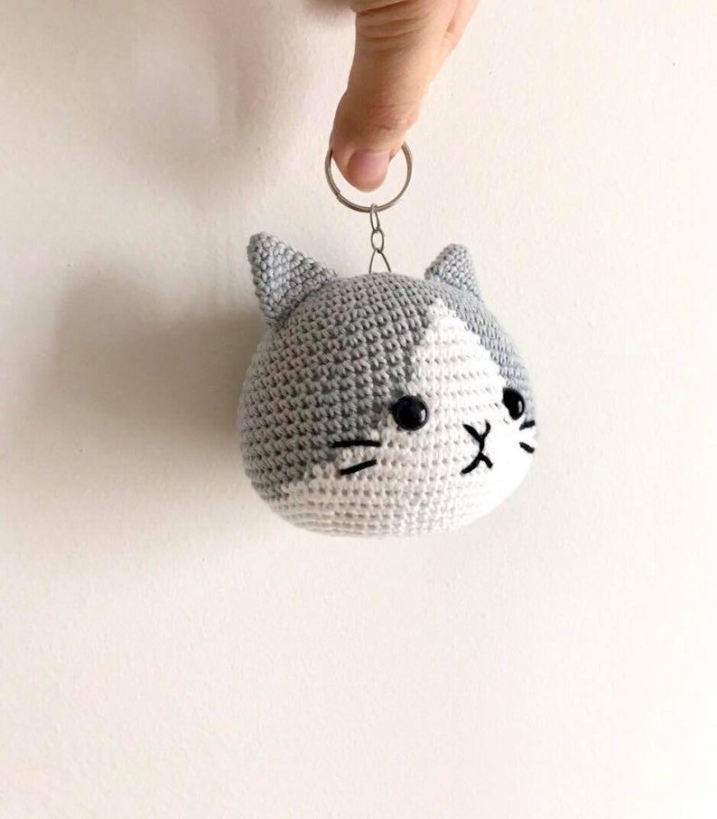 Kitten Keyring. Crochet Kitten Crochet Cat Keychain Kitten - Etsy