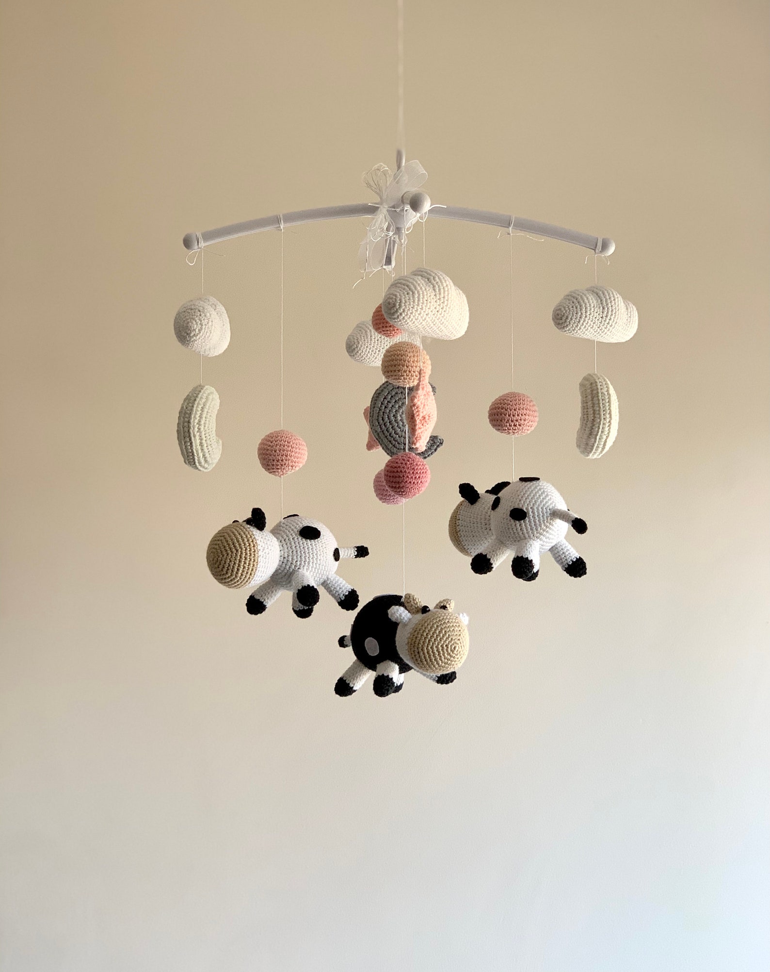 Cows Baby Mobile Crochet Cow Cow Baby Nursery Moon Star - Etsy