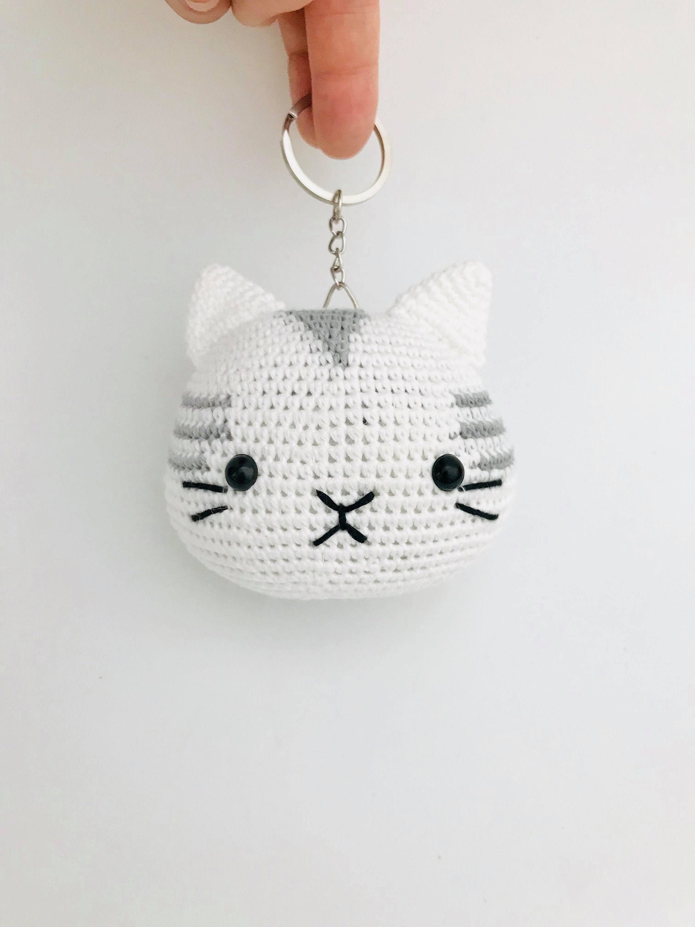 Big Head Kitten Keyring, Kitten Keyring. Crochet Kitten, Crochet Cat ...