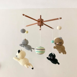 UNISEX Kitten Baby Mobile, Kitten Mobile Nursery, Baby Mobile Meow Meow ...