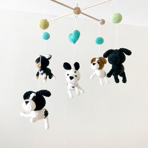 Puppies Baby Mobile, Crochet Puppy, Crochet Dog Baby Nursery, Dogs Baby ...