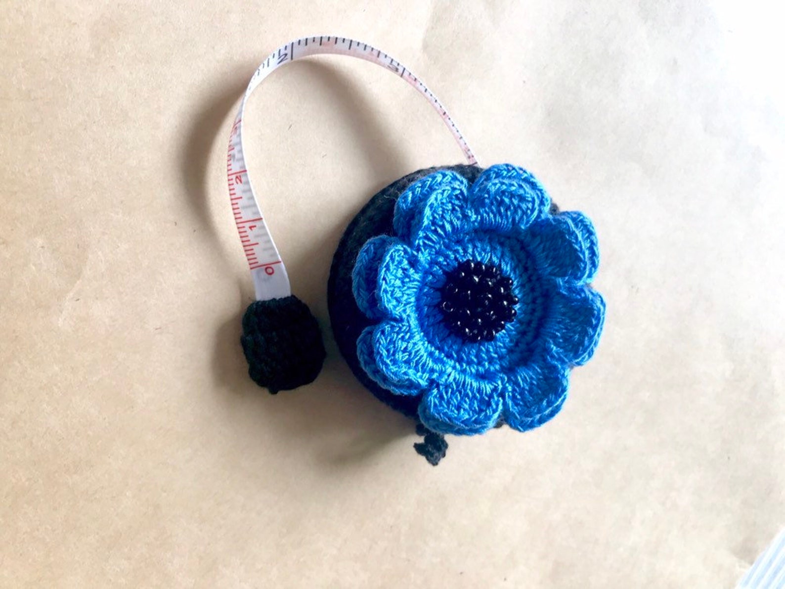 Crochet Beautiful Flower Tape Measure Pure Handmade Gift for | Etsy